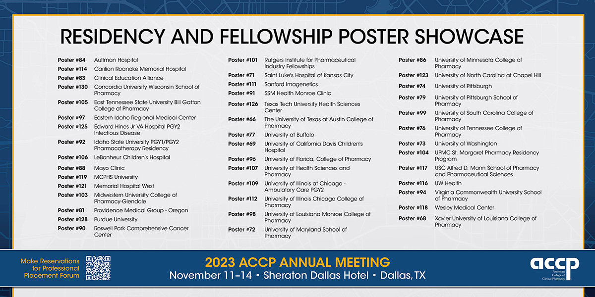 ACCP - 2023 Annual Meeting - Schedule